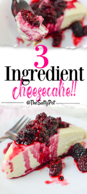 3 Ingredient No Bake Cheesecake | The Salty Pot