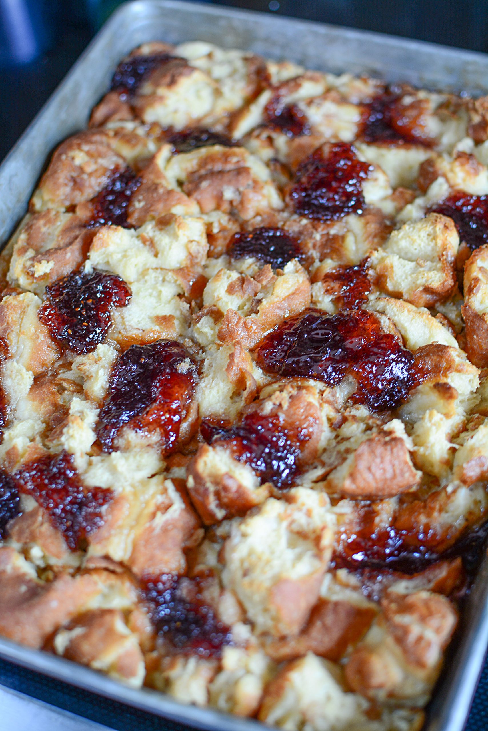 Raspberry Donut Bread Pudding with Nutella | The Salty Pot