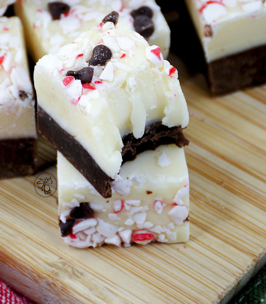 Festive Peppermint Bark Fudge