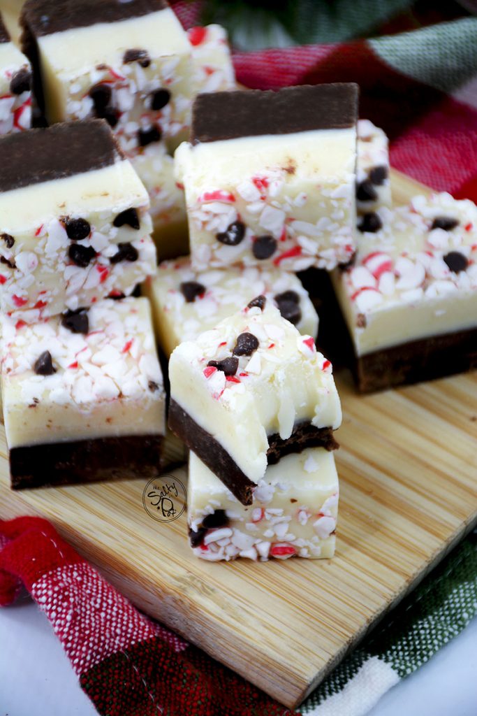 Festive Peppermint Bark Fudge