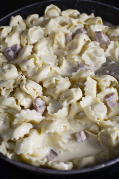 Easy, Creamy Tortellini Pasta With Ham and Parmesan