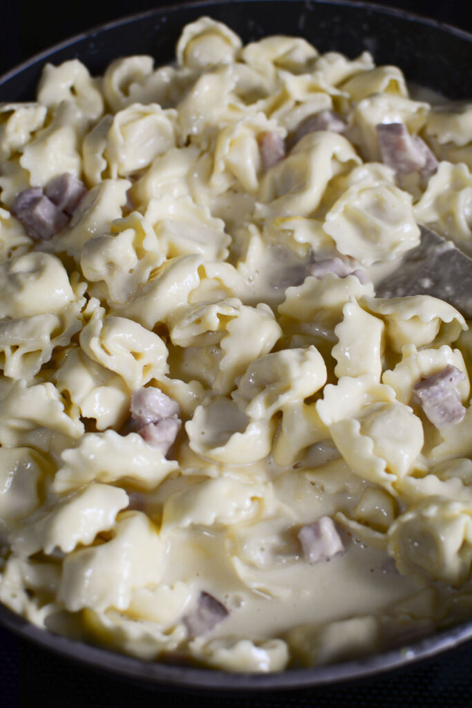 Easy, Creamy Tortellini Pasta With Ham and Parmesan