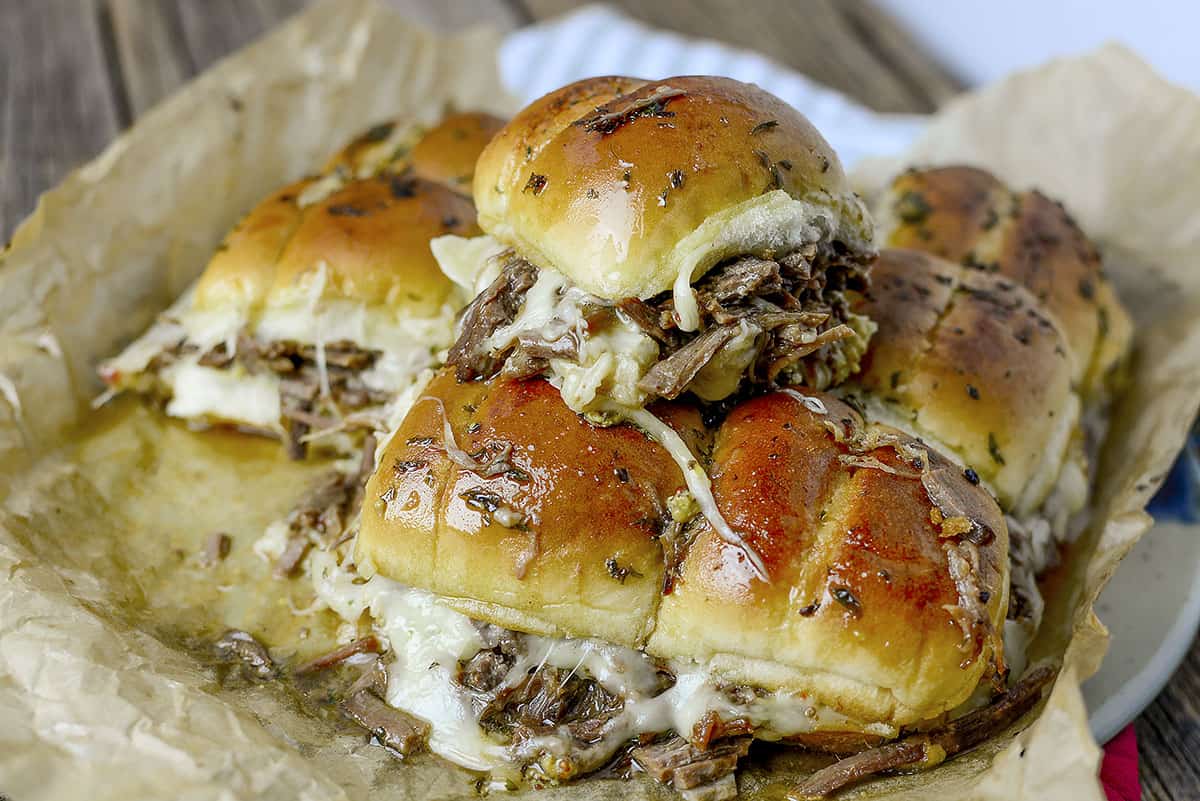 Easy Beef Brisket Sliders (awesome for leftover beef!)